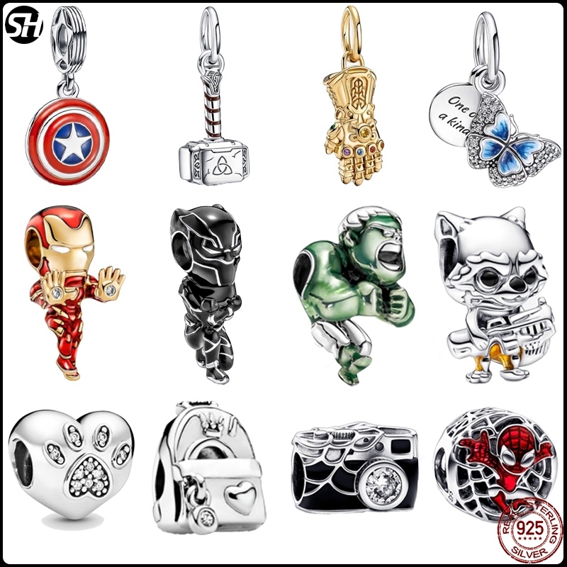 Iron Man Spiderman Fit Pandora Bracelet Charms 925 Sterling Silver clip ...