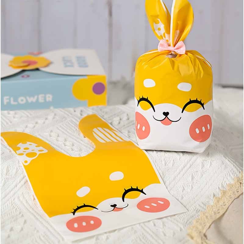 10PCS Cute Long Bunny Rabbit Ear Bag Nougat Biscuit Packaging Door gift ...