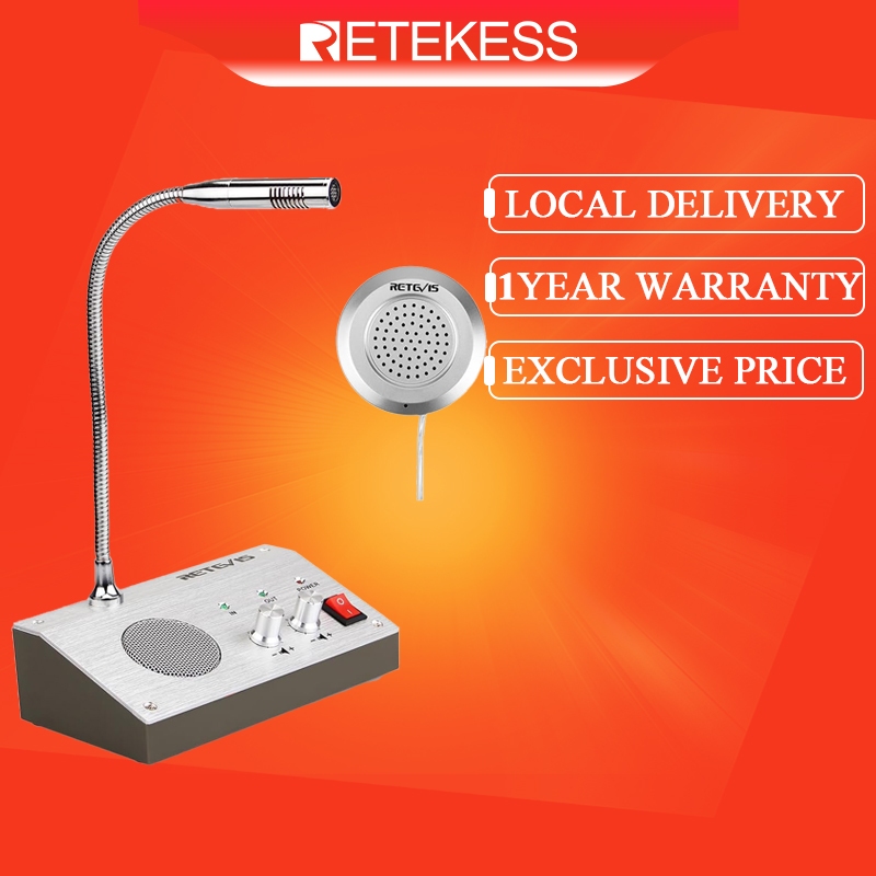 Retekess RT-9908 Dual Way Window Intercom System Bank Counter ...