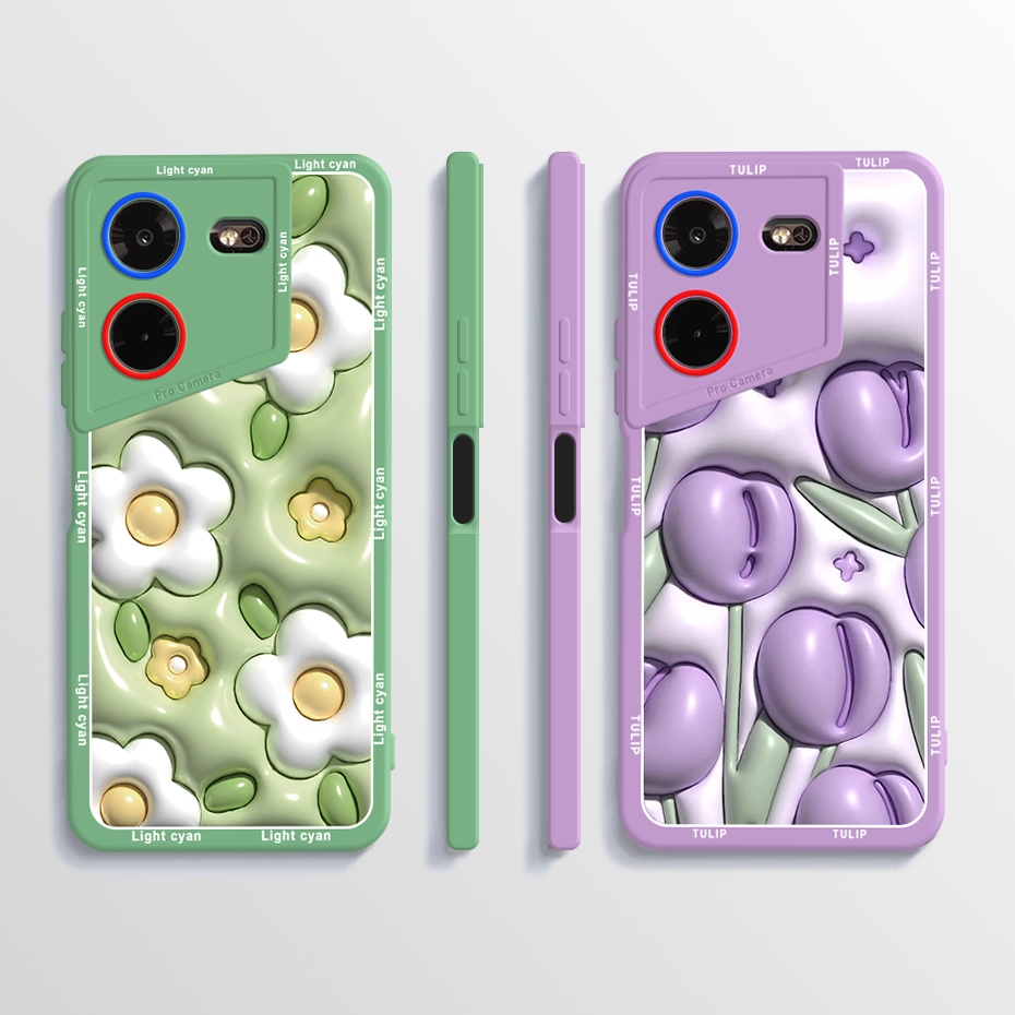 For Tecno pova 5 Pro 5G Casing Tulip Flower Painted Back Cover Tecno ...