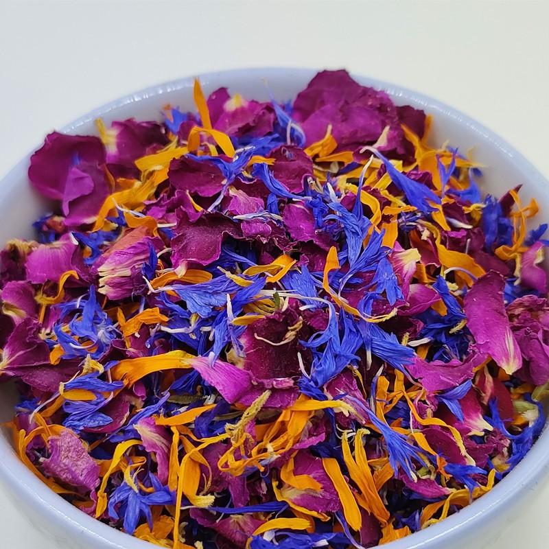 Edible Flower Petals Flakes Dried Cornflower Mixed Petals Marigold Rose ...