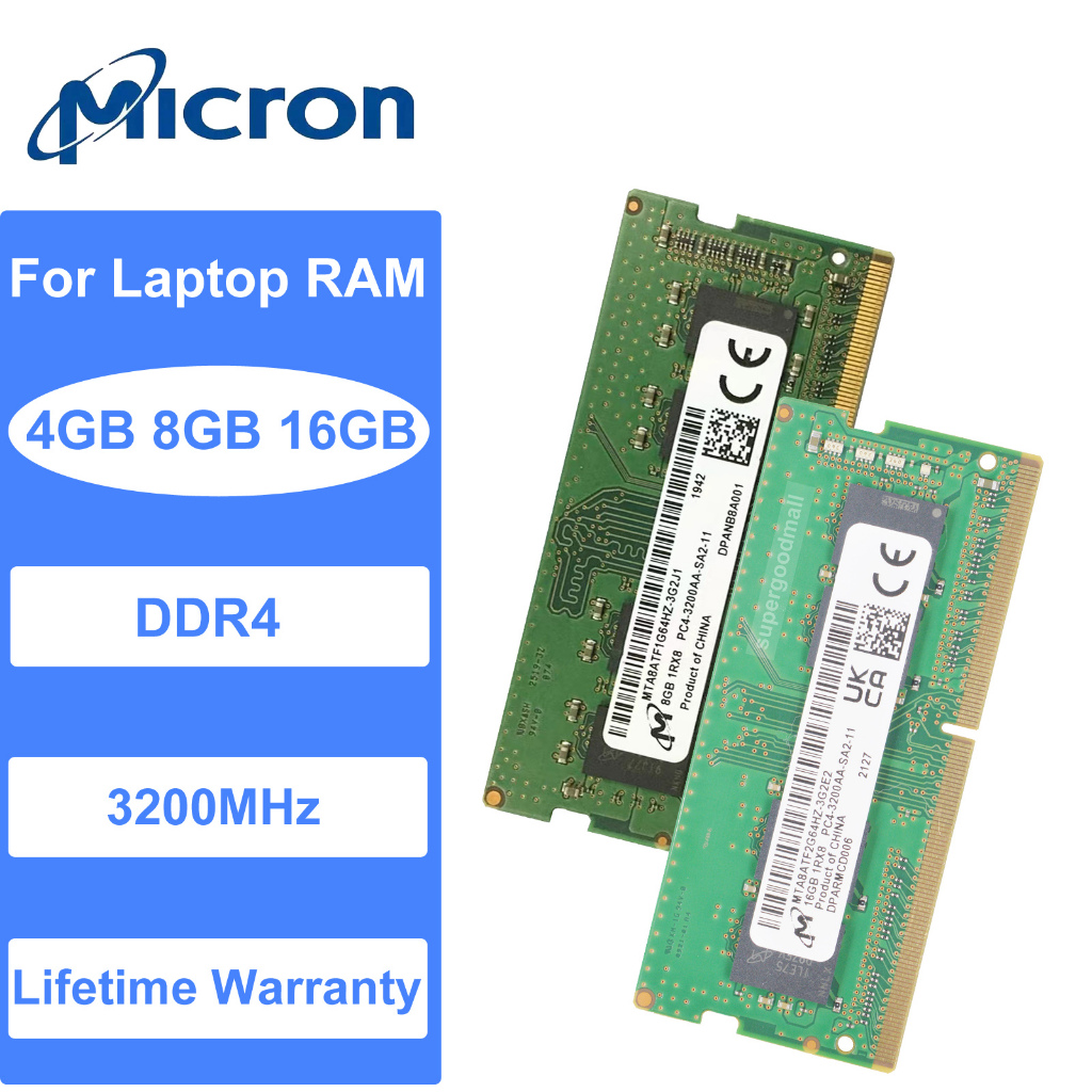 Micron 4GB 8GB 16GB PC4 3200AA DDR4 3200MHz 260Pin 1.2V CL22 SODIMM Laptop Memory RAM Notebook ...