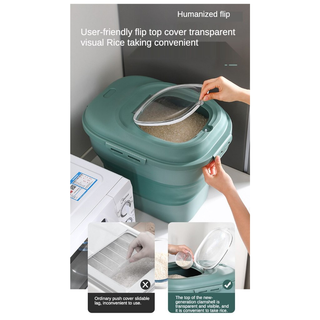 25KG Sealed Rice dispenser MoistureProof Sealed Rice Cylinder Grain ...