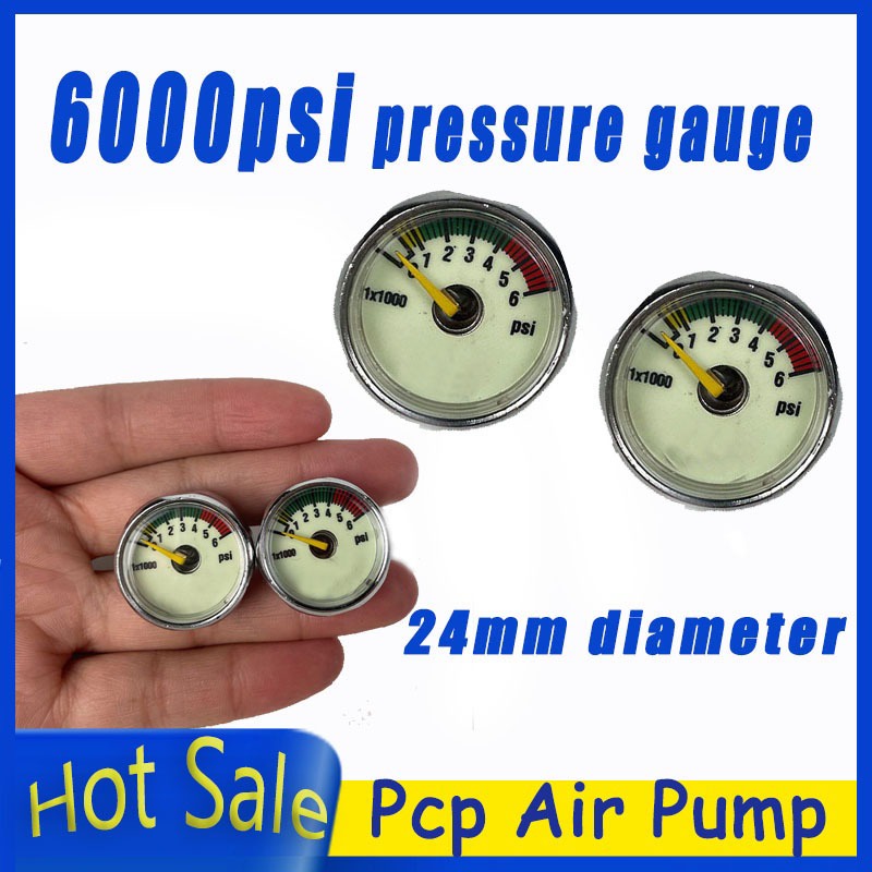 air pcp 24mm Pcp pump mini pressure gauge M10*1 30mpa 6000psi | Shopee ...