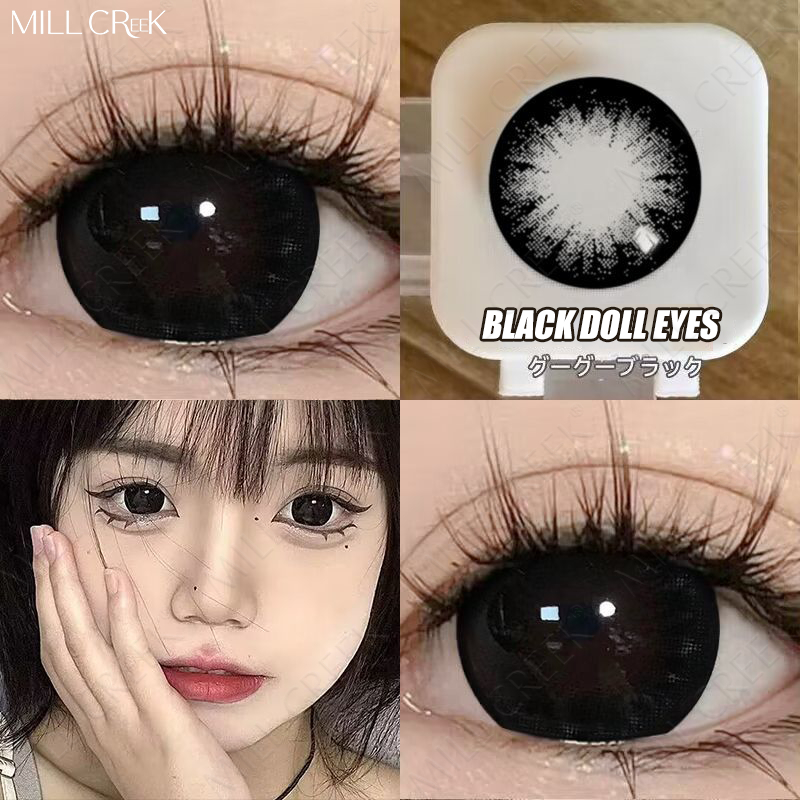 【Doll Eyes&Free Gift】2pcs/1Pair Contact Lenses with Free Gift Big Black ...