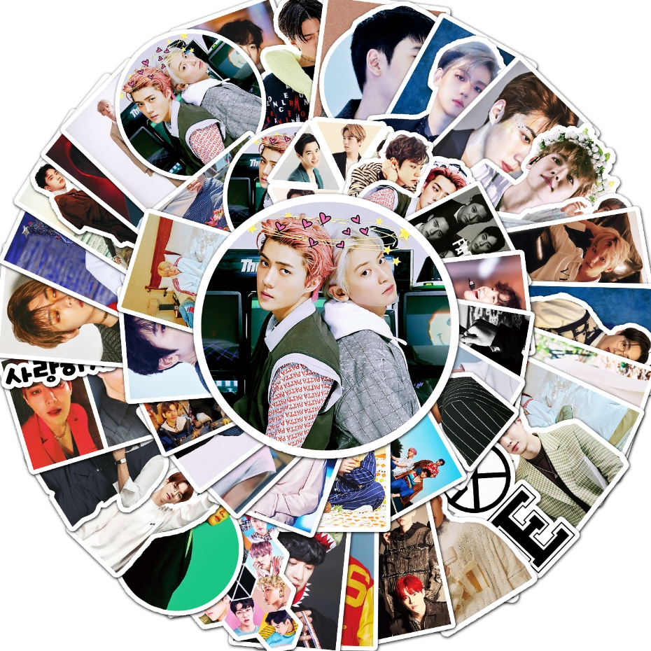50Pcs Cool KPop Star EXO Fashion Graffiti Waterproof Stickers For DIY ...
