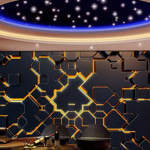 Custom Technology Sense 3D Wallpaper for Bar Front Desk Aisle Ktv ...