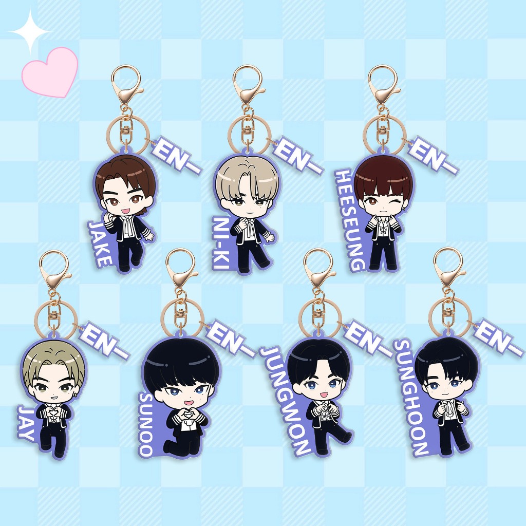 ENHYPEN Album Keychain SUNOO JUNGWON SUNGHOON JAKE JAY Acrylic Pendant ...