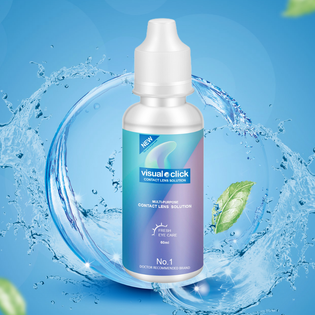 1 x 60ml bottle care solution for contact lenses for effective cleaning ...