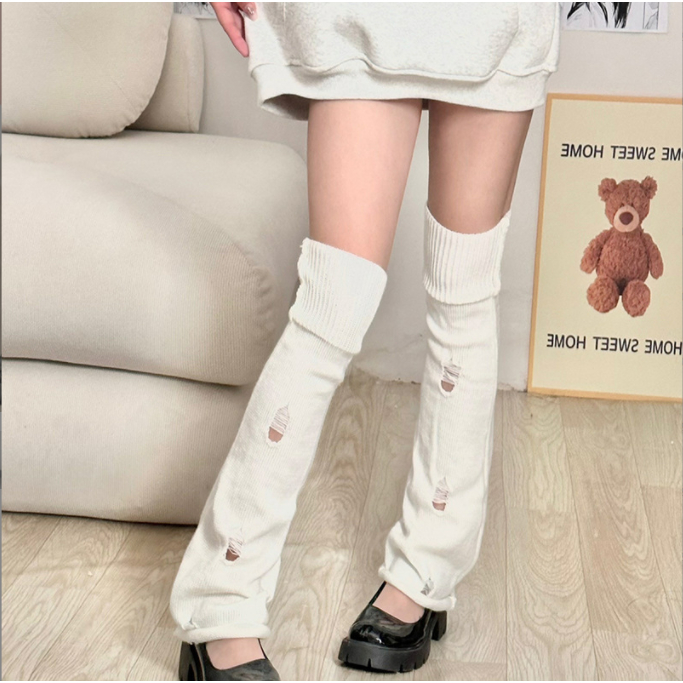 Lolita Solid Color Socks Set for Autumn Girls' New Winter Warm Calf ...