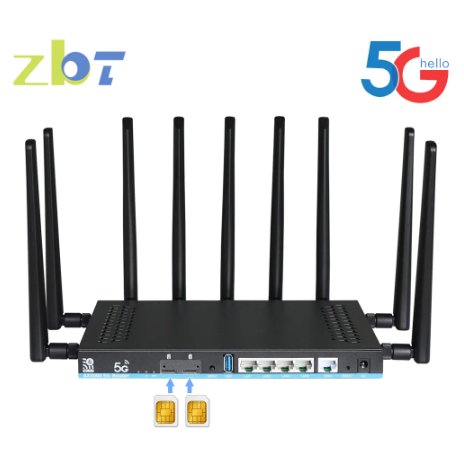 ZBT SIM Card 5G Router Wifi6 3000Mbps Openwrt 1GB 4*LAN USB3.0 5G Modem ...