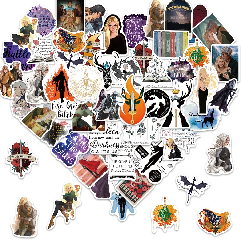 50pcs Stickers Throne Of Glass fiction Graffiti Cartoon Skateboard ...