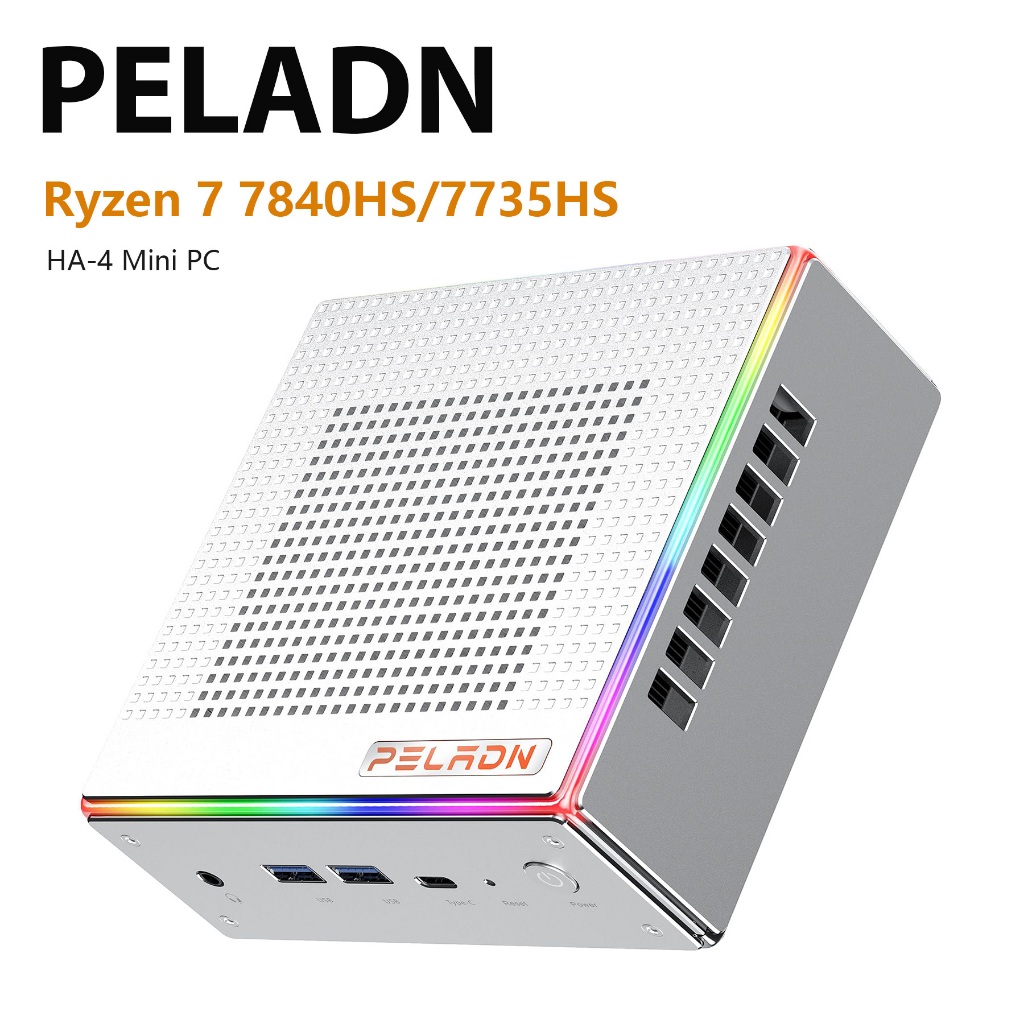 PELADN HA-4 Mini PC AMD Ryzen 7 7840HS/7735HS Win11 Pro DDR5 4800Mhz M2 ...
