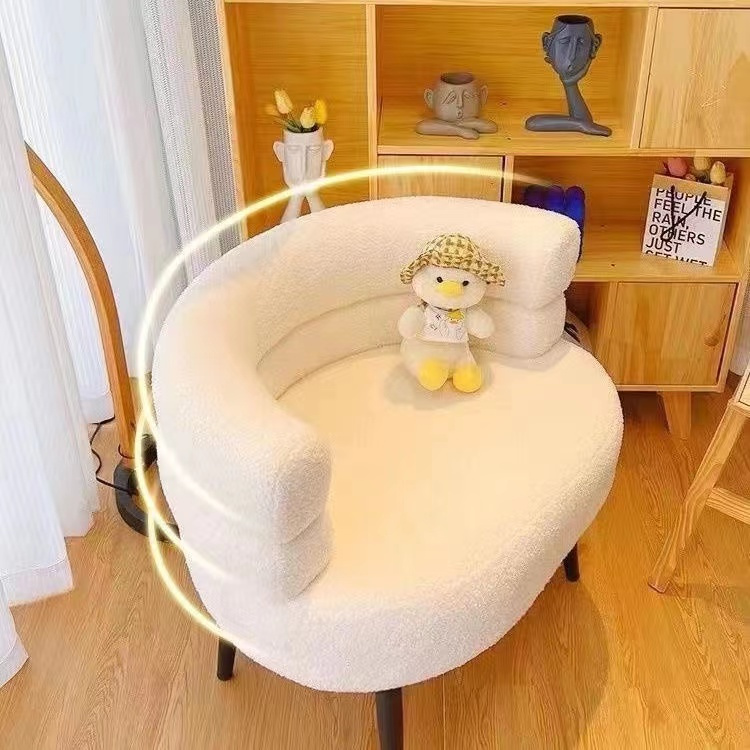 Influencer BOBO Lamb Fleece Lazy Sofa Chair Balcony Leisure Recliner ...