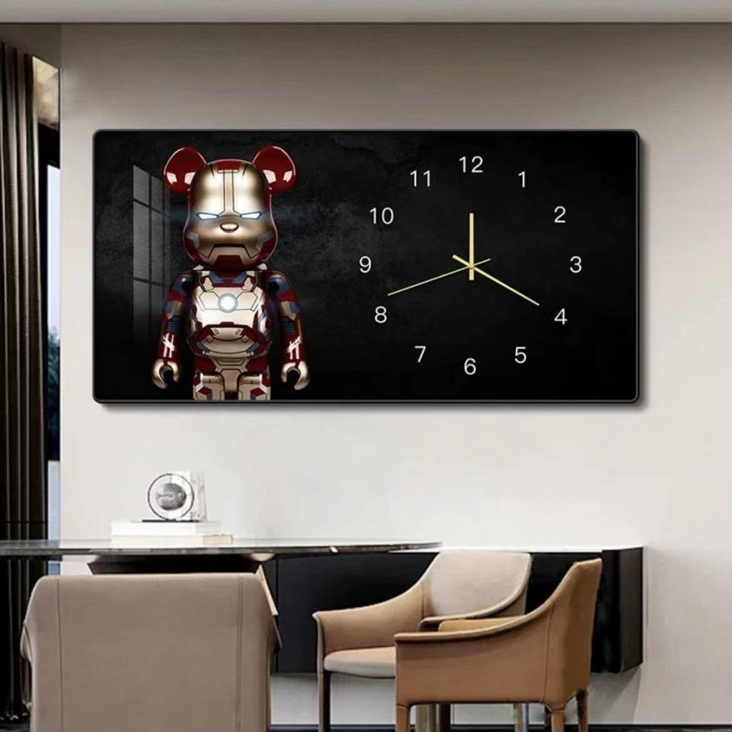 [Chihiro] Kaws Wall Clock Living Room Violent Bear Mural Restaurant ...