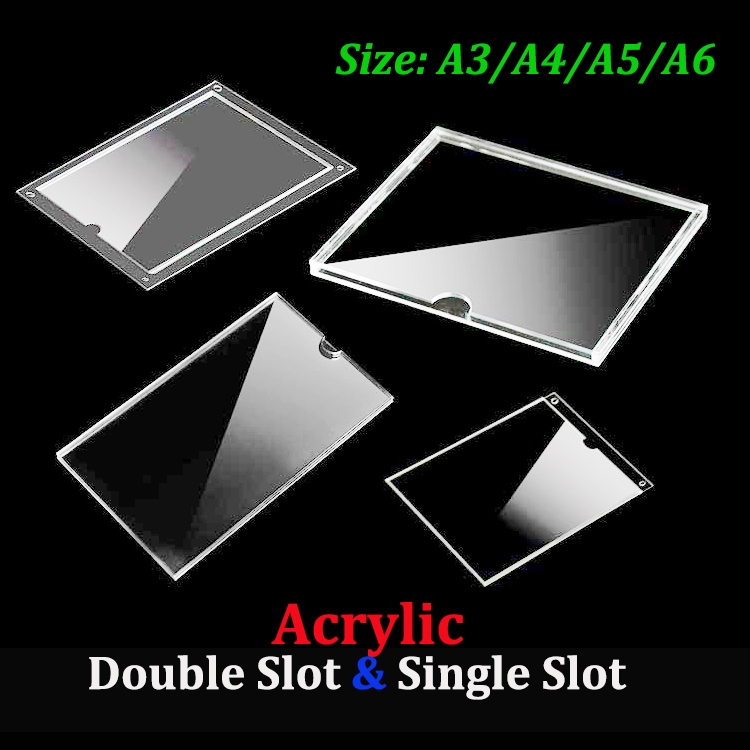 Acrylic Card Slot High Transparent Single & Double Slot A3/A4/A5/A6 ...