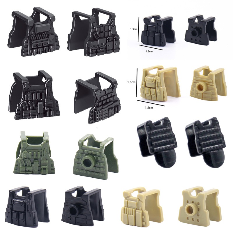 Swat Soldier Figures Vest Military Team Brick Body Armor Accessory MOC ...
