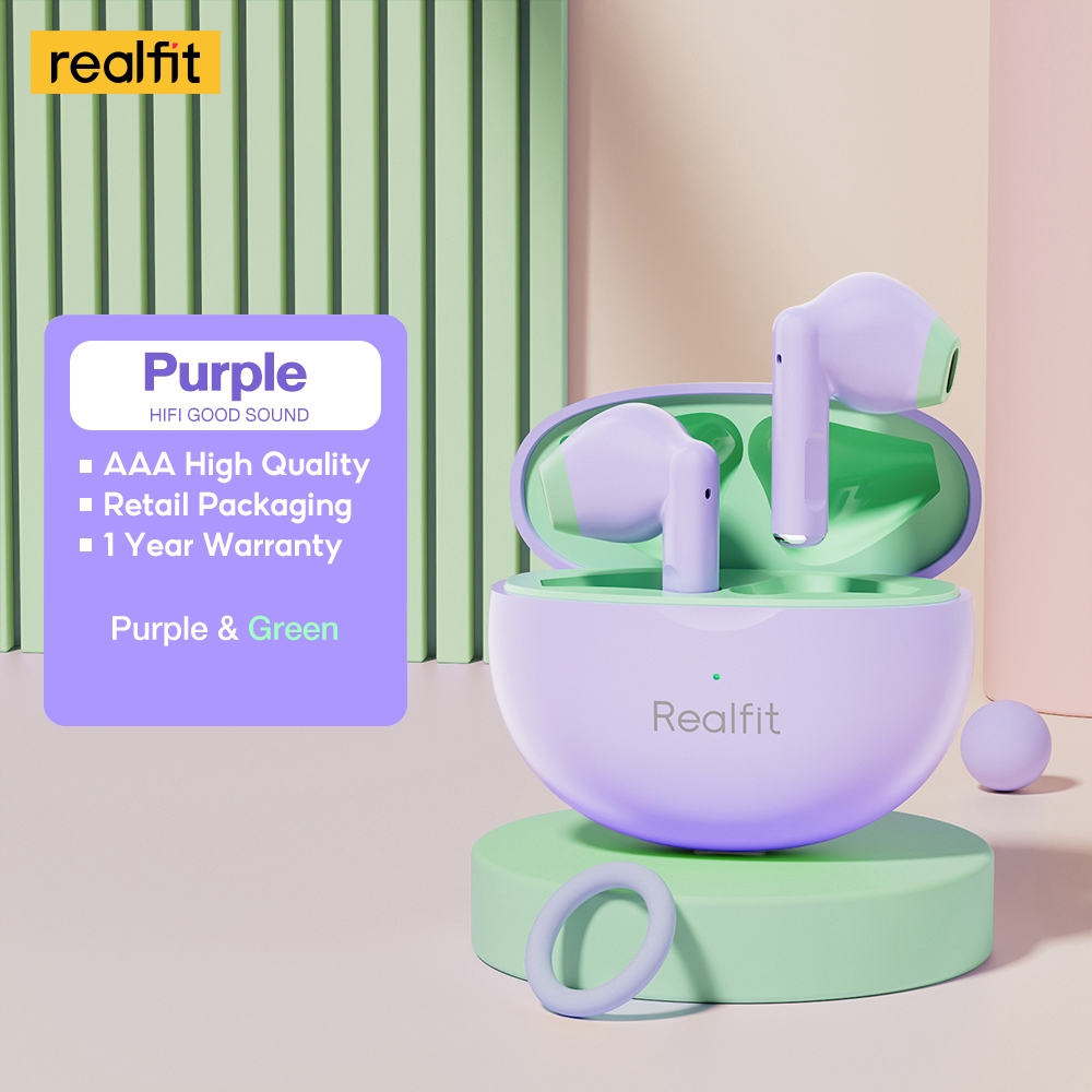 Realfit F2 Bluetooth Earphone Dopamine-Color Wireless Earbuds with Mic ...