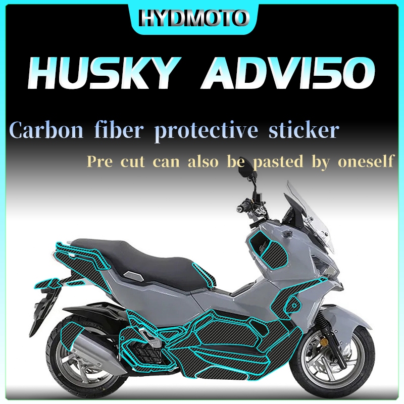 For SYM HUSKY ADV150 sticker carbon fiber protective sticker body film ...