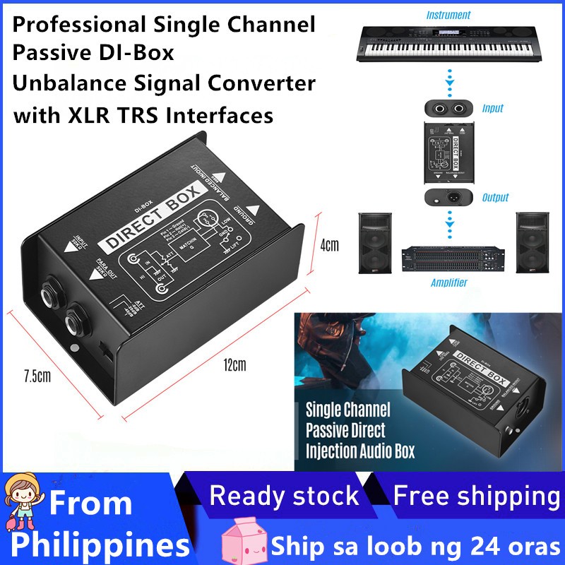 [COD] Professional Single Channel Passive DI-Box Direct Injection Audio ...