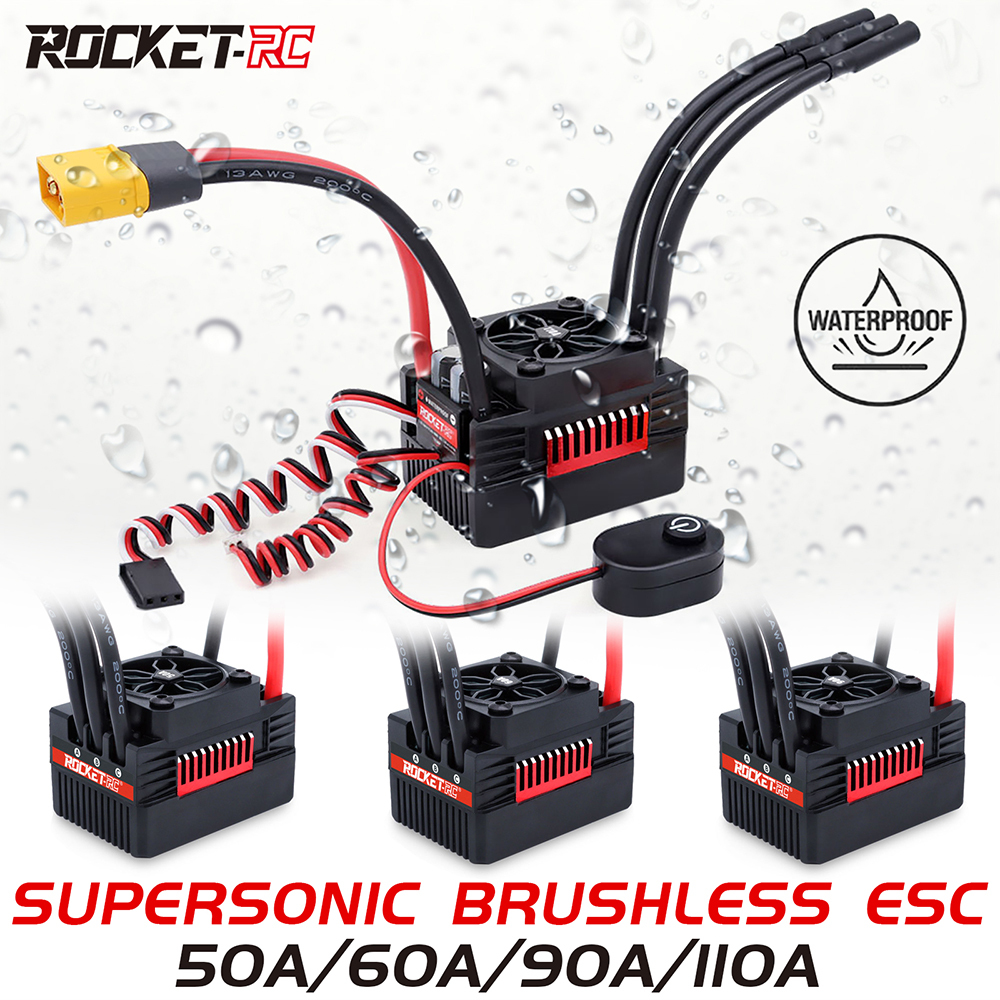 Upgraded Version Rocket-rc Supersonic V2 Waterproof Brushless 45A 60A 90A 110A 130A 160A Speed ...