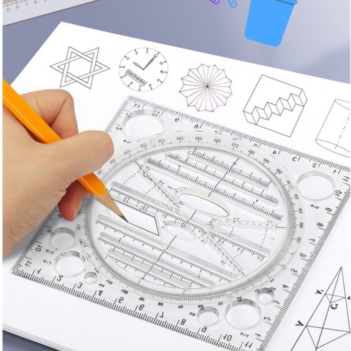 Multifunction Geometric Drawing Ruler Transparent Ruler Acrylic Rulers ...