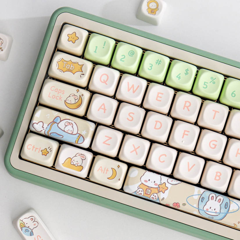 Space Rabbit Keycaps 144Keys/Set PBT MOA Profile DYE-SUB DIY Custom for ...