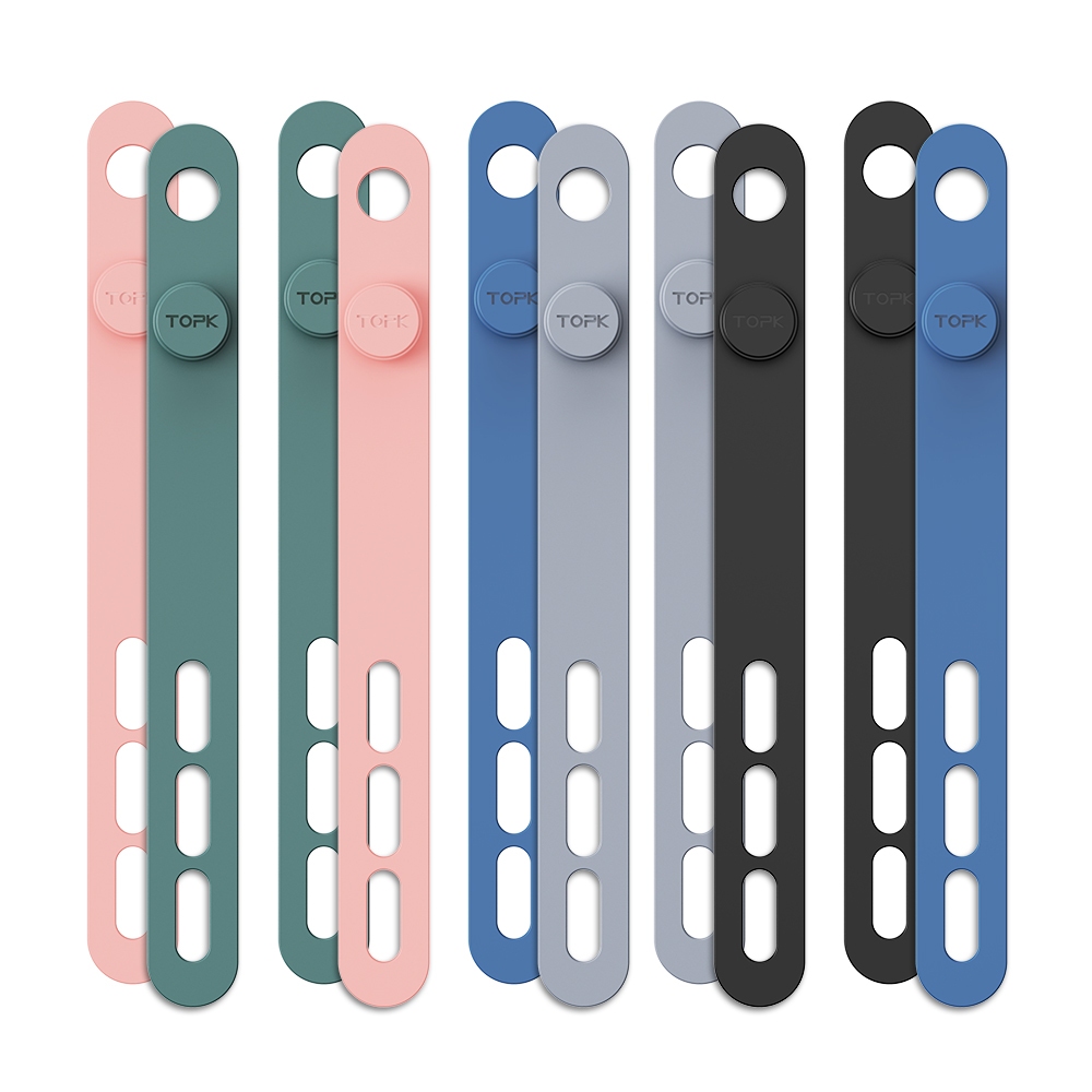 TOPK J20 Cable Organizer Silicone Wire Reusable Cable Ties Wire ...