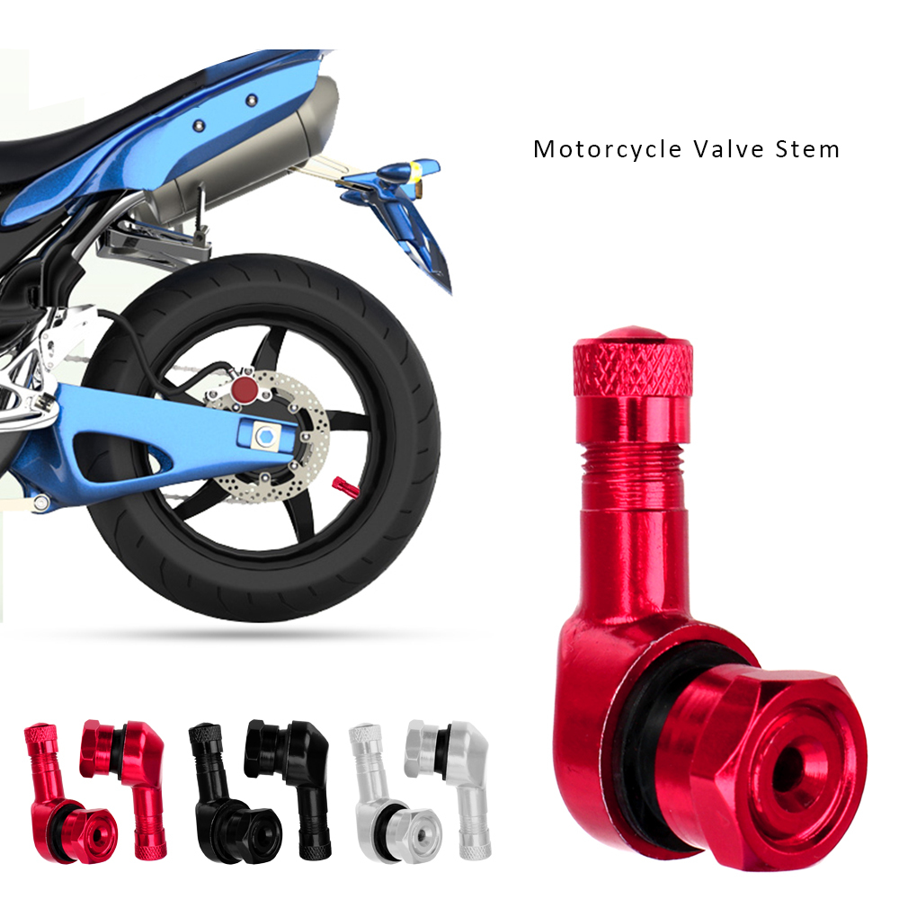 2Pcs Aluminum Motorcycle Valve Stem Tire Accessories 90 Degree Angle ...