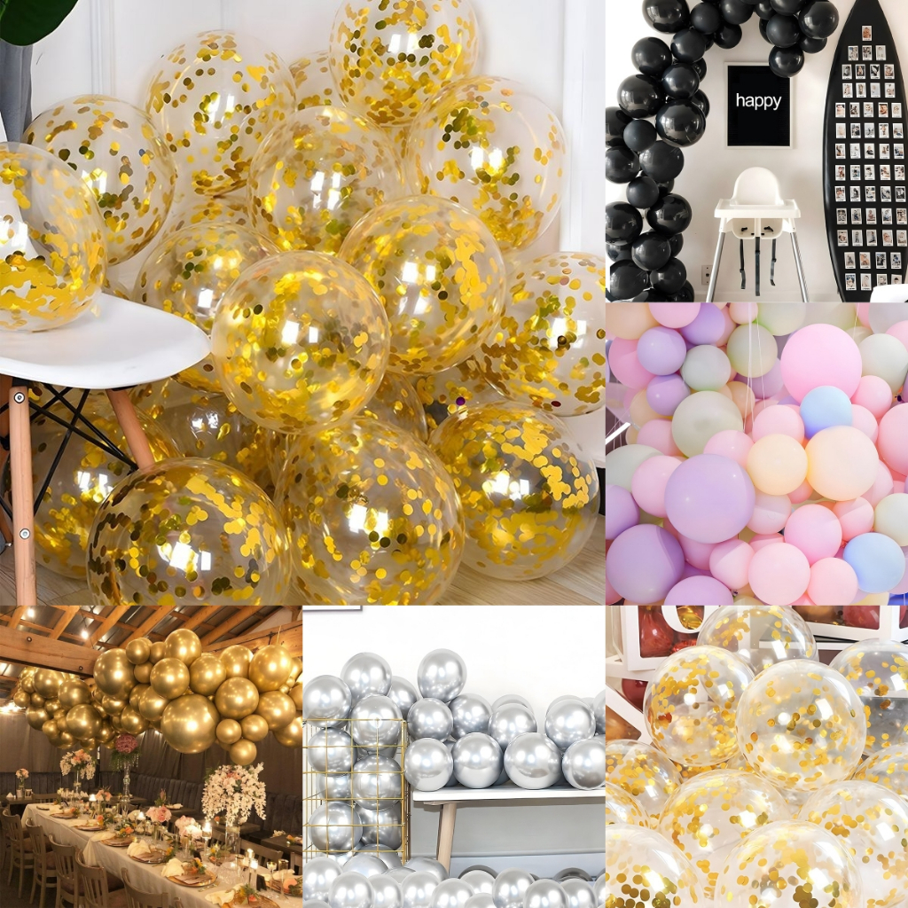 36pcs Solid Color Balloons Latex Balloons Confetti Balloon Party ...