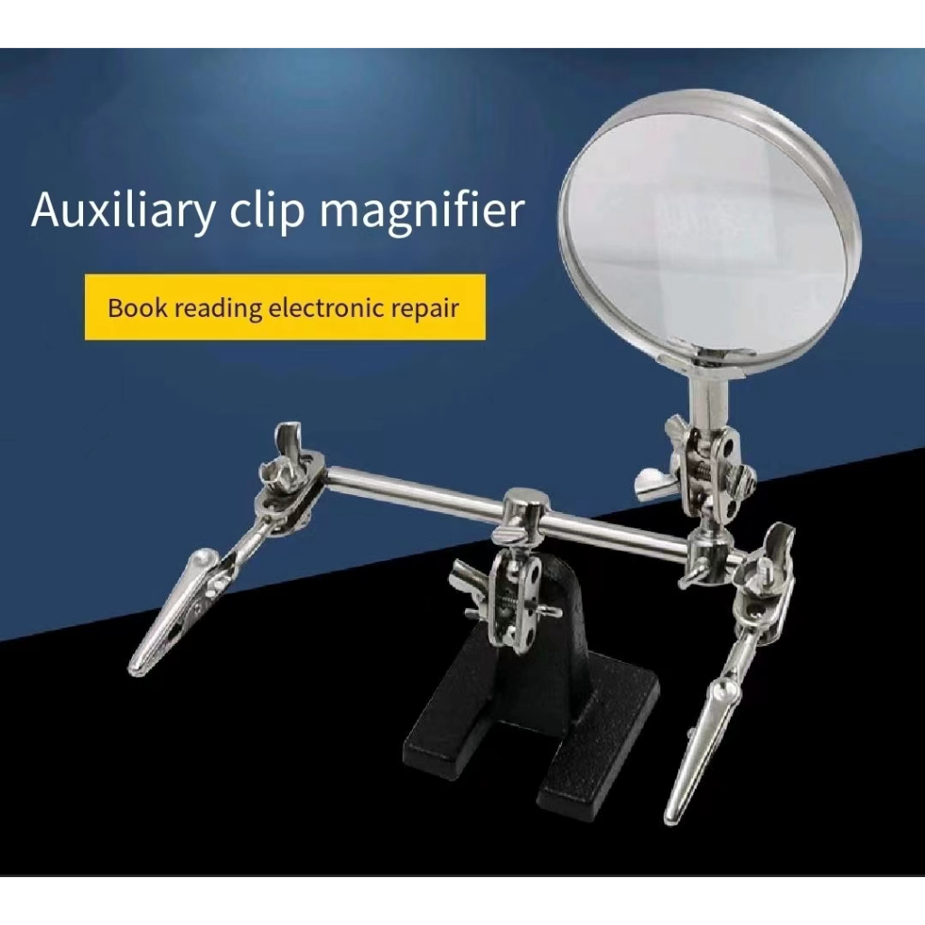 60mm three-handed all-metal auxiliary clamp with clip soldering iron ...