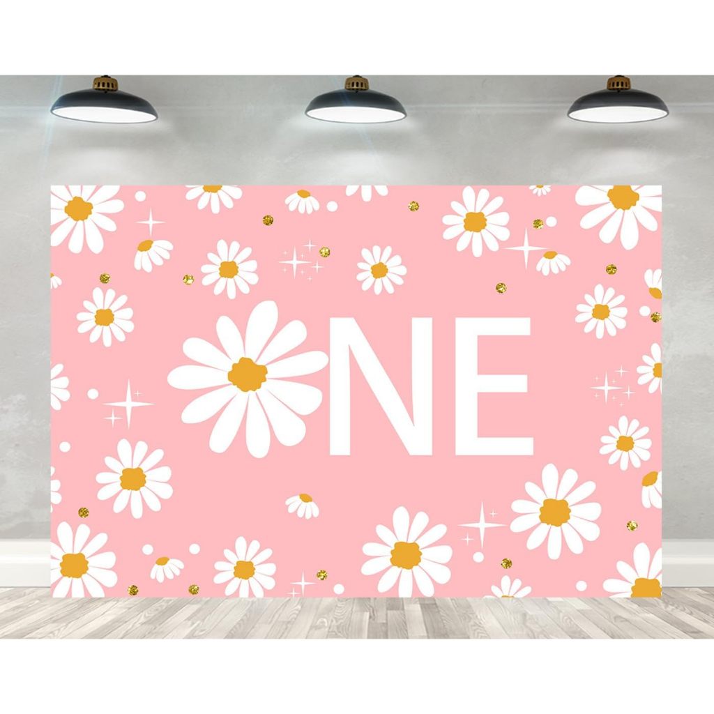 5x3ft Retro Daisy First Birthday Photography Backdrop Boho Daisy ...