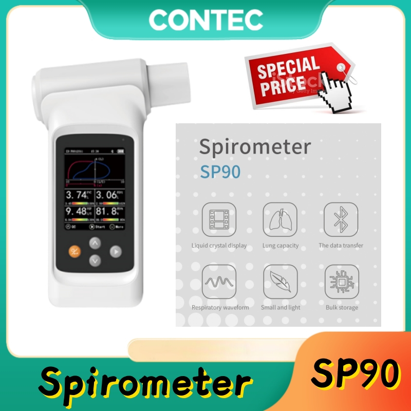 CONTEC SP90 TFT HD LCD Hand-held Spirometer Detect respiratory function ...