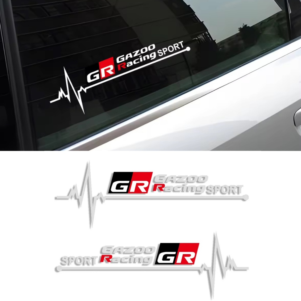 2 Pcs Reflective Car Stickers GAZOO RACING GR Sport Emblem Logo Sticker ...