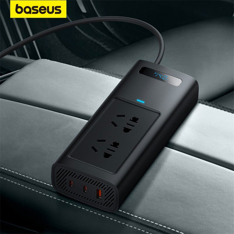 Baseus Smart Power Inverter 150W-500W with 220V AC Socket Output and 3 ...
