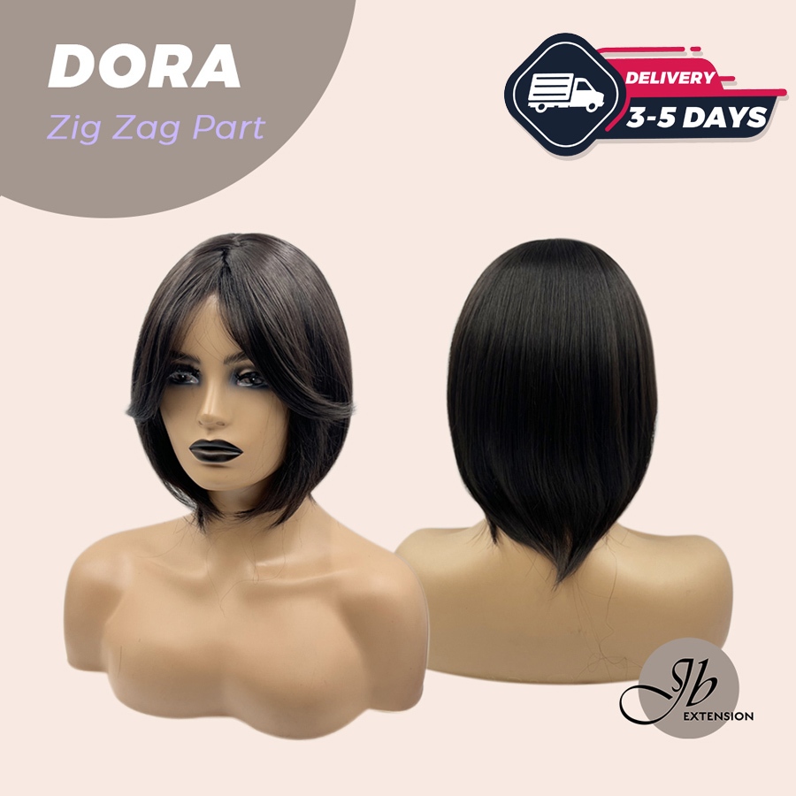 JBSELECT4YOU 30cm Wig Female Bob Cut Short Hair Soft Black Fashion Wig With Bangs DORA | Shopee ...