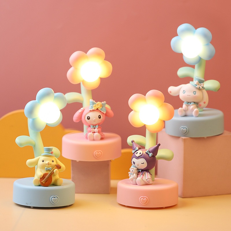 Kawaii Sanrio Anime Kuromi Desk Lamp Creative Cinnamoroll Dream Night ...