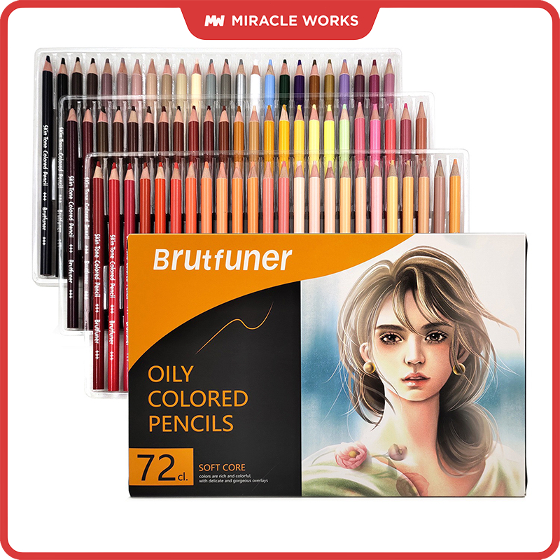 Brutfuner 16/26/50/72pcs Skin Tones Color Pencil Set Oily Colored ...