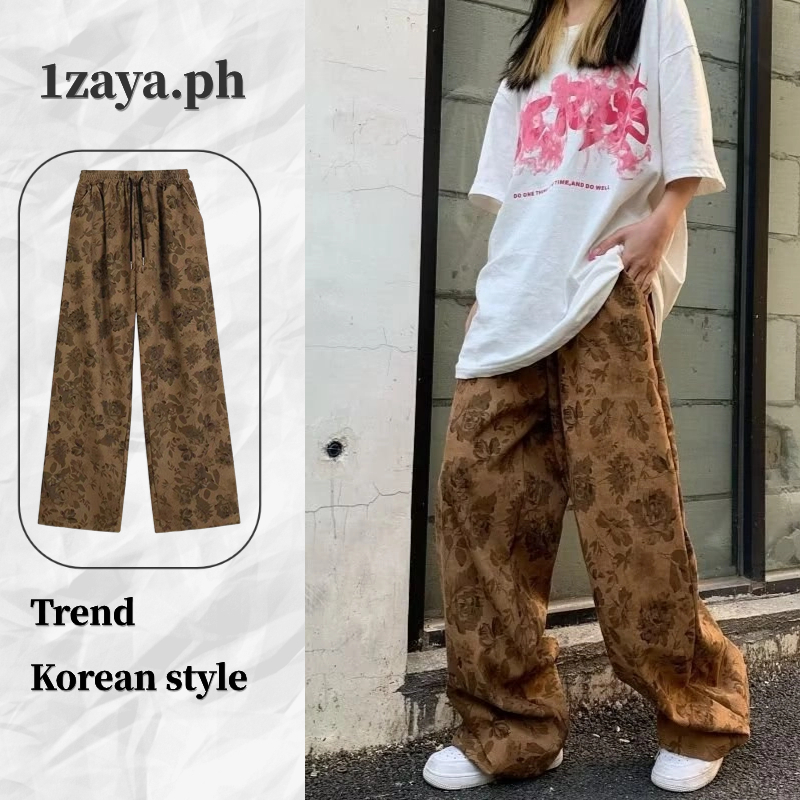 Vintage High-Waisted Slacks For Men Loose Straight Leg Street Slacks ...