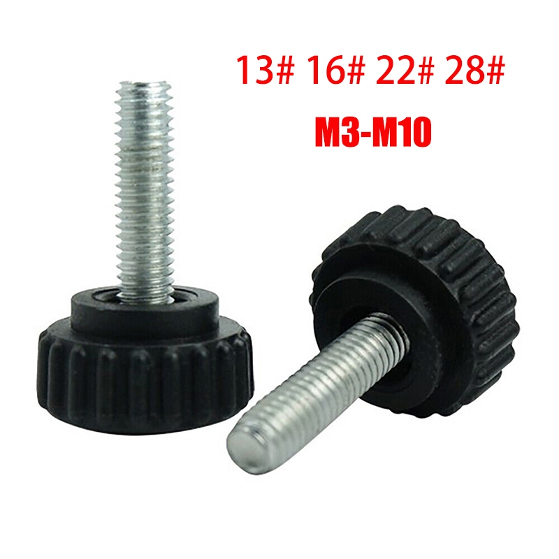 M3 M4 M5 M6 M8 M10Black Plastic Round Knurled Thumb Screw Hand Grip ...