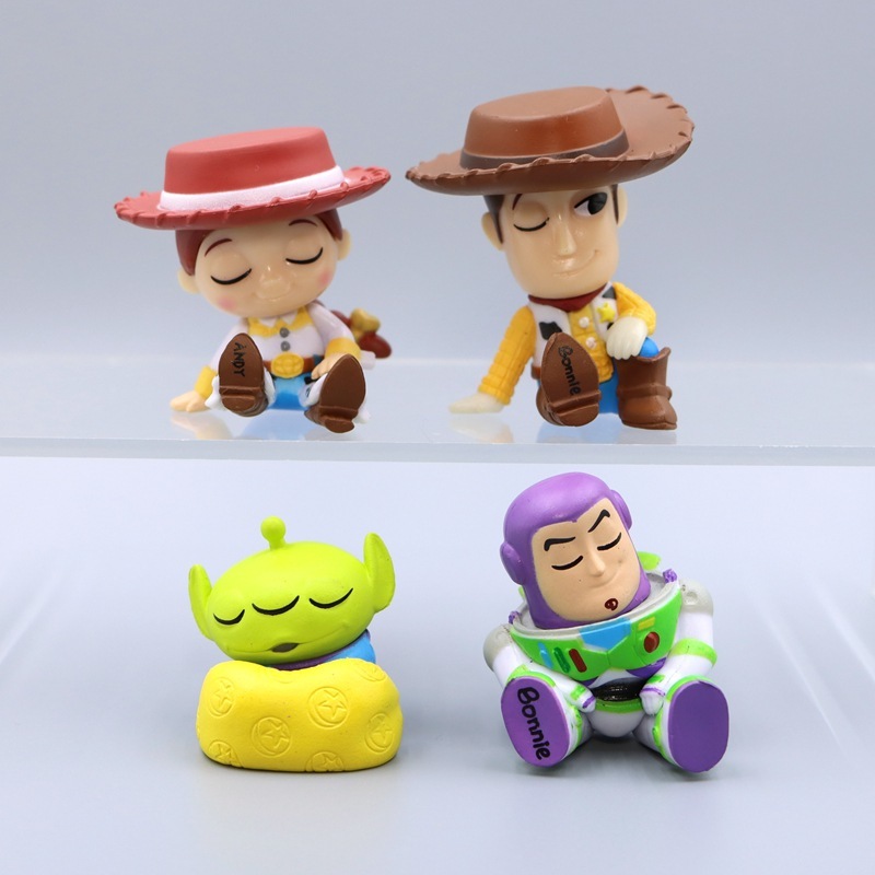 4Pcs/Set 4-6cm Disney Anime Toy Story 4 Sheriff Woody Jessie Buzz ...