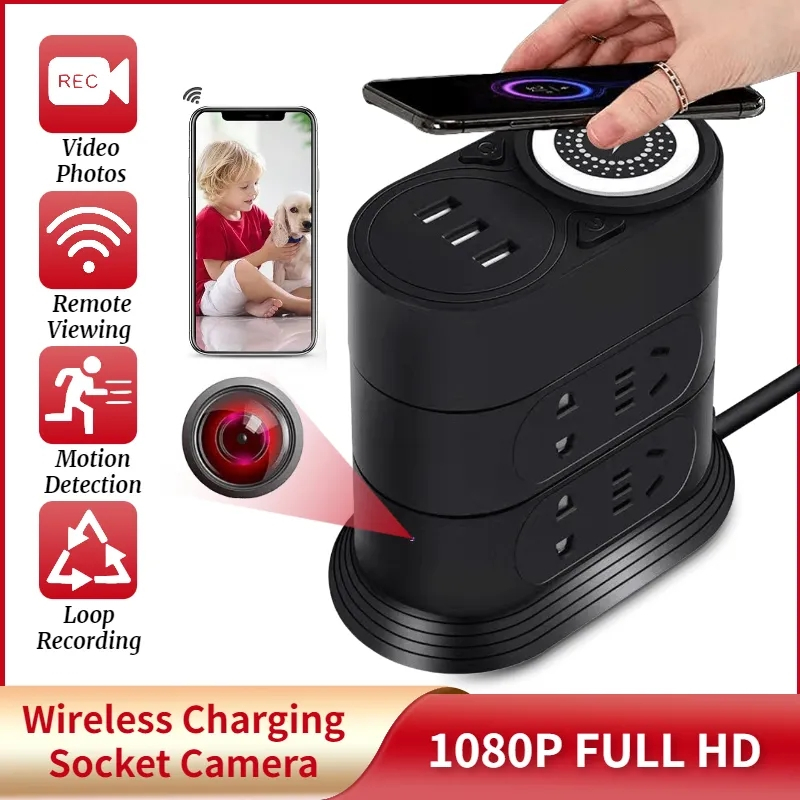 1080p US Style USB charger Outlet Socket Base Wifi Mini Camera Usb ...