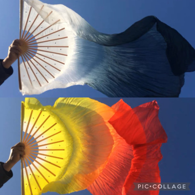 Length 1.8M Dance Performance Fans Silk Gradient Dance Fan 1PCS ...