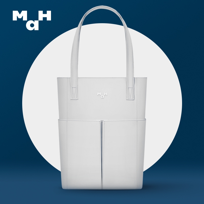 MAH 2812 Line PU Tote Bag with Waterproof Fabric Fashion Laptop Bag 14 ...