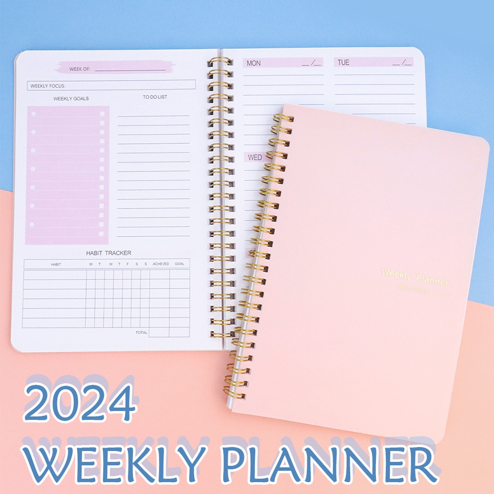 2024 Planner Spiral A5 Notebook 52 Weeks Daily Weekly Agenda Student ...
