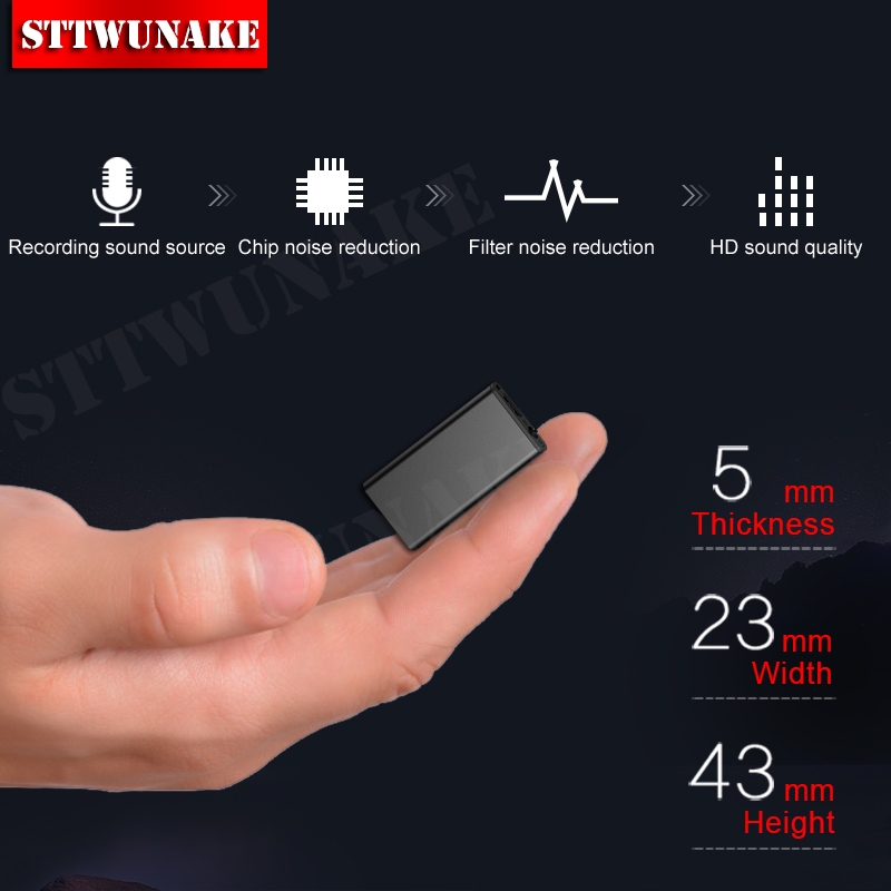 Only 0.19cm Thickness Mini Voice Activated Recorder Spy Small Digital ...