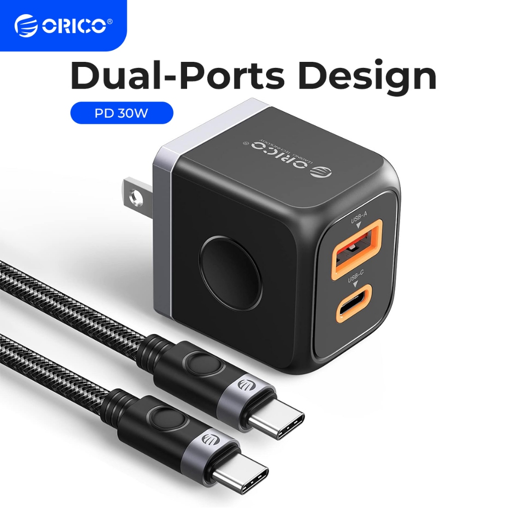 ORICO Dual Port Super Fast Charger & Super Cable PD 30W Quick Charge ...