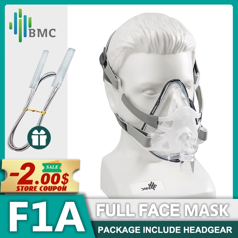 BMC CPAP Mask F1A Full Face Mask Free Headgear Clips For CPAP Auto CPAP ...
