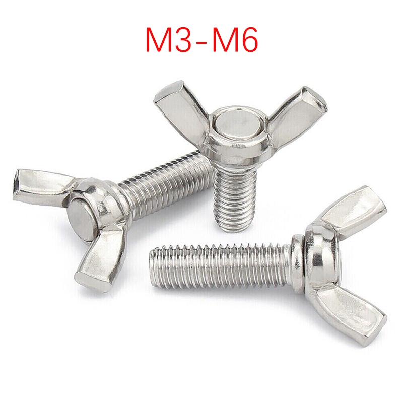 M3 M4 M5 M6 304 Stainless Steel Wing Bolts Nut Butterfly Screw DIN316 ...