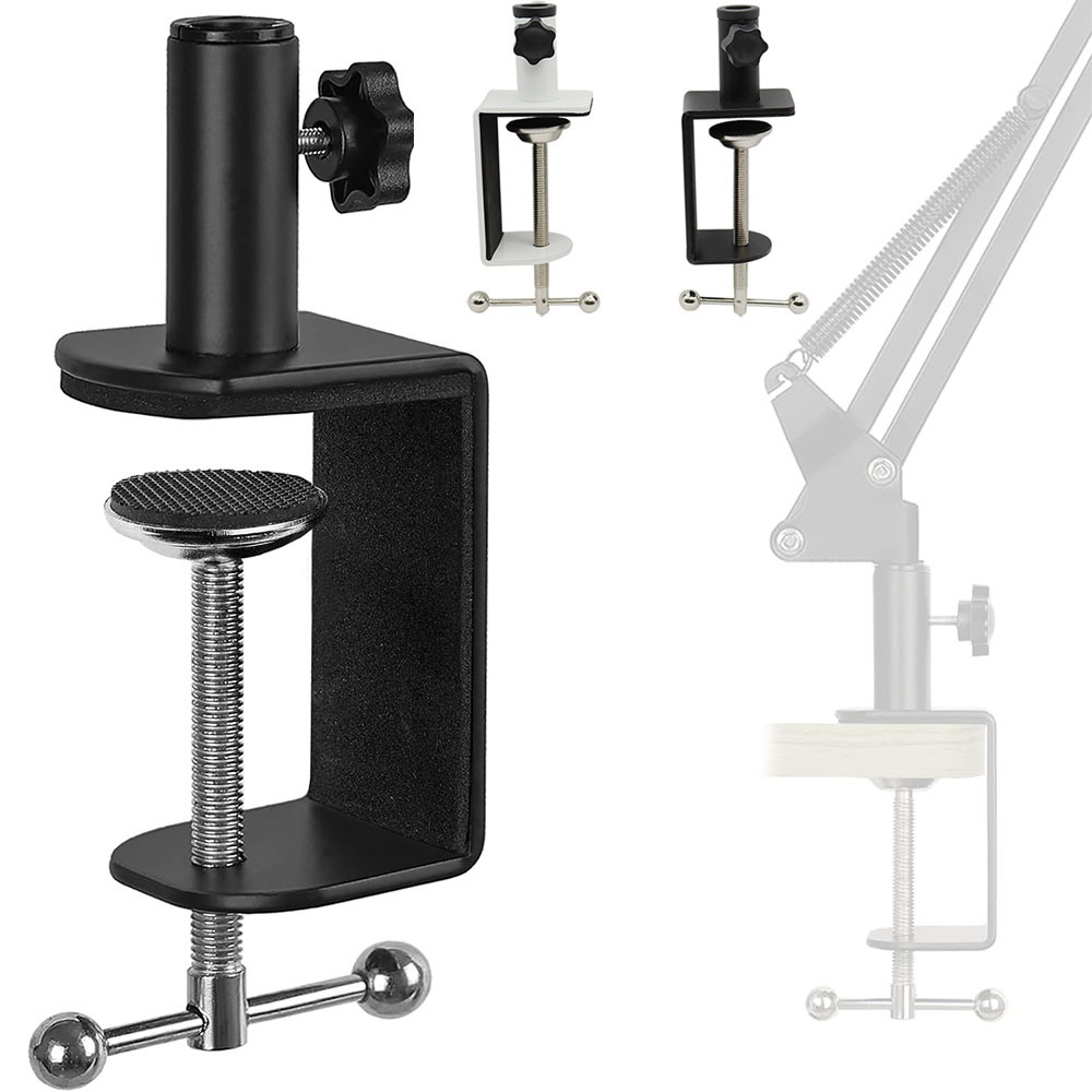 Heavy-duty Table Mount Clamp, Metal Desk Clamp for Microphone Stand Mic ...